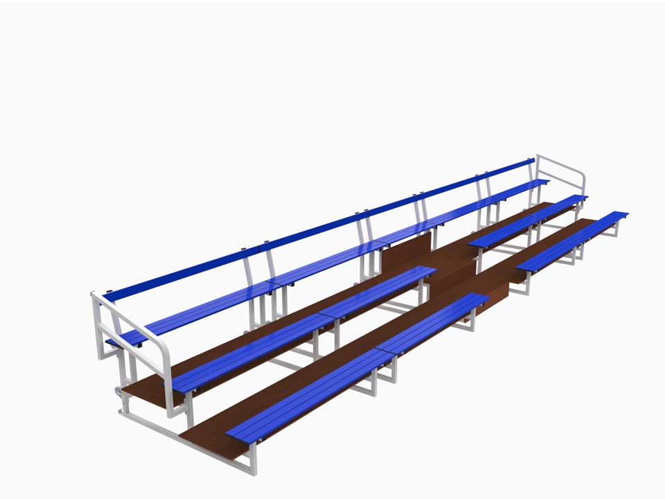 Mobile standard bleachers 3 rows benches block