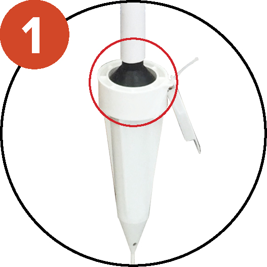 Flexible corner poles height above ground : 1.5m