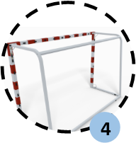 Mobile handball goals. Fully welded front frame in galvanised steel ...