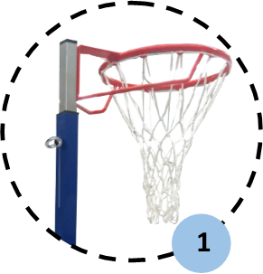 Sodex Sport - Netball school mobile post, adjustable ring heights